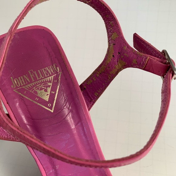 John Fluevog | Shoes | Vintage John Fluevog Strappy Sandals Hot Pink ...